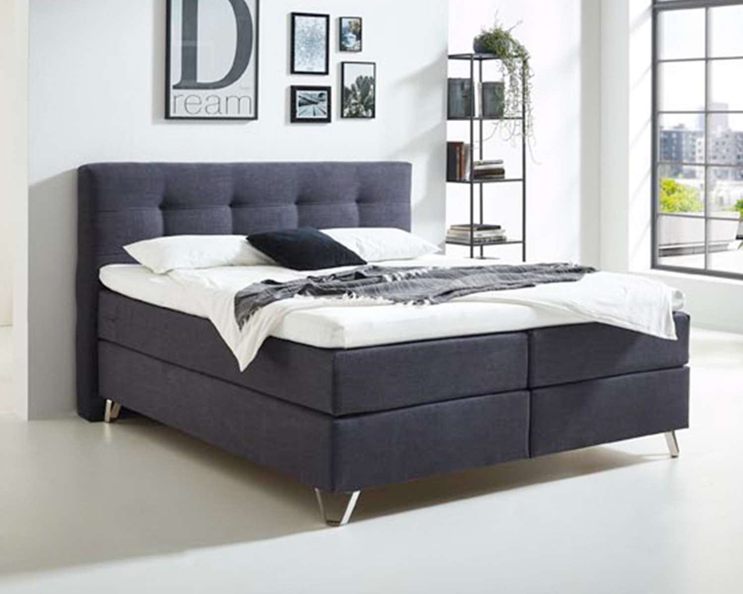 Complete boxspring met hoofdbord, kies zelf het gewenste comfort en de ...