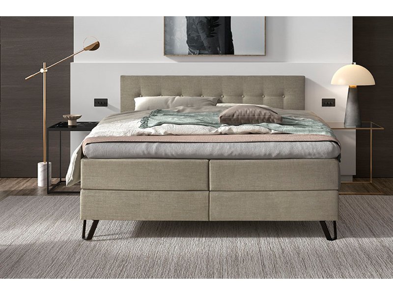 Complete boxspring met hoofdbord, kies zelf het gewenste comfort en de ...